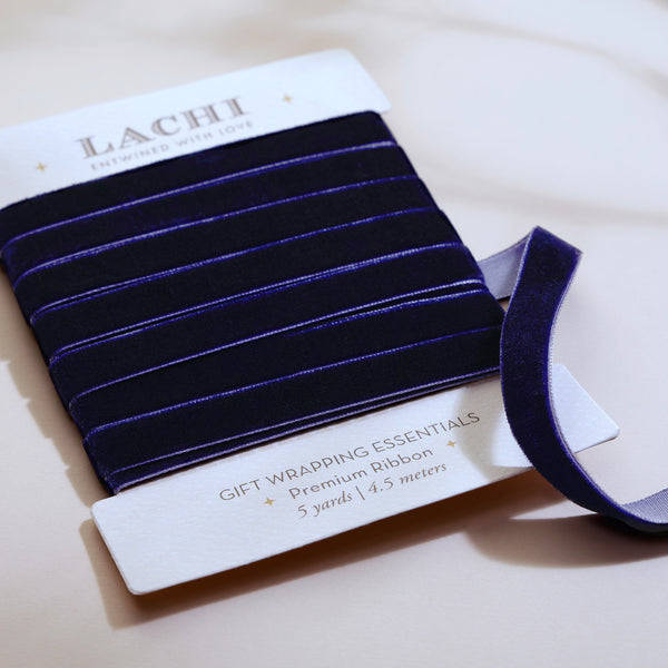 Noir Blue Velvet Ribbon – Lachi